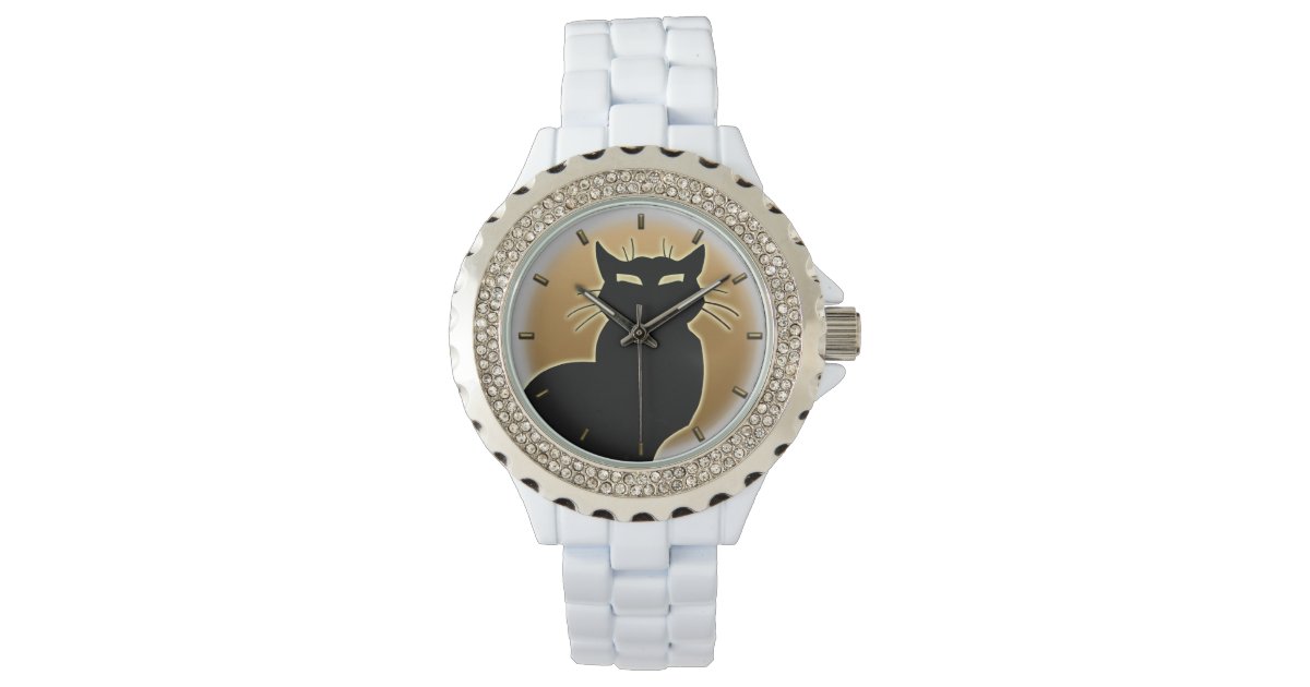 Cat Watch Black Cat Wrist Watch Cat Lover Jewerly | Zazzle