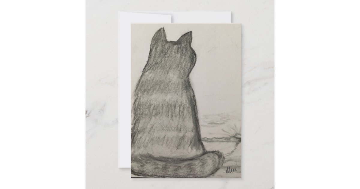 Cat Watching Over Us Thank You Card | Zazzle