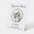 Cat Wedding Signature Drinks Pet Photo Bar Pedestal Sign | Zazzle