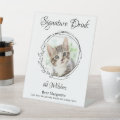 Cat Wedding Signature Drinks Pet Photo Bar Pedestal Sign | Zazzle