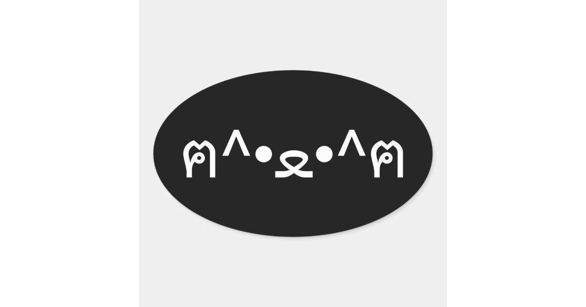 Cat With Paws Emoticon ฅ^•ﻌ•^ฅ Japanese Kaomoji Ov Oval Sticker | Zazzle