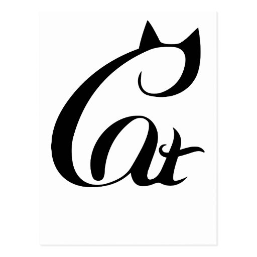 Cat Word Art Postcard | Zazzle