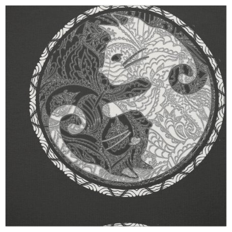 Yin Yang Fabric | Zazzle