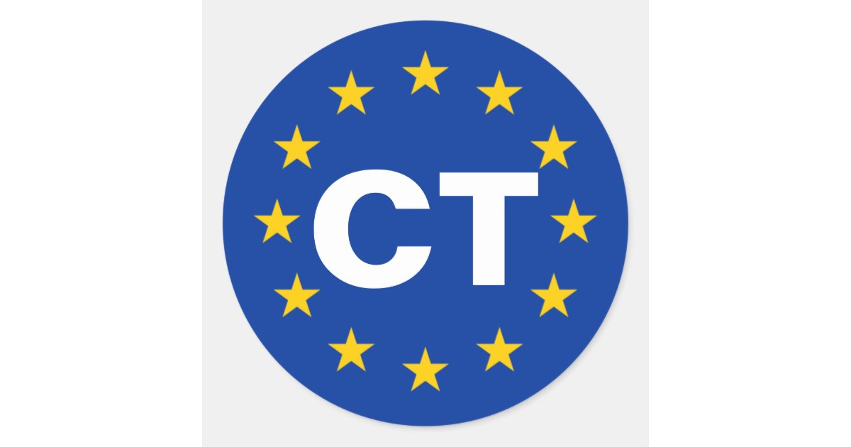 Catalonia "CT" European Flag Classic Round Sticker | Zazzle