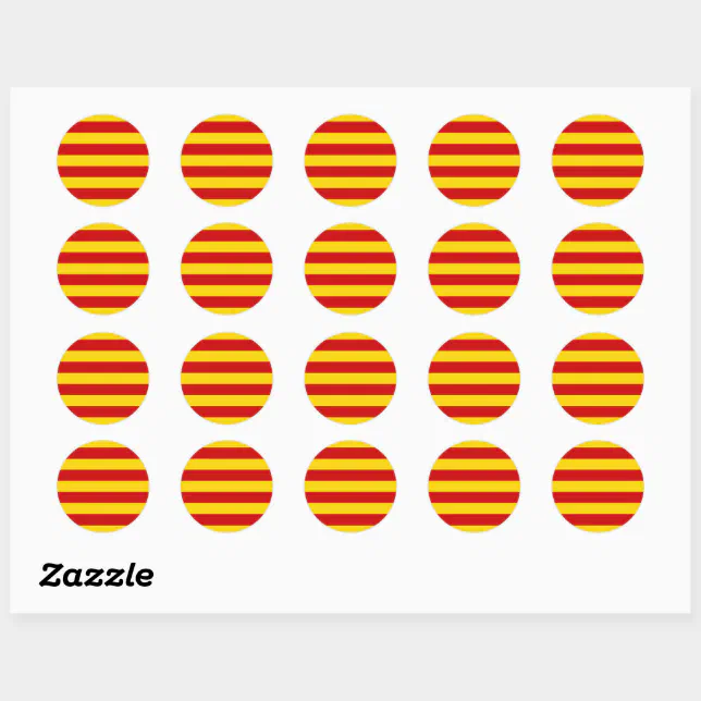 Catalonia Flag & Catalan - La Senyera fashion Classic Round Sticker ...