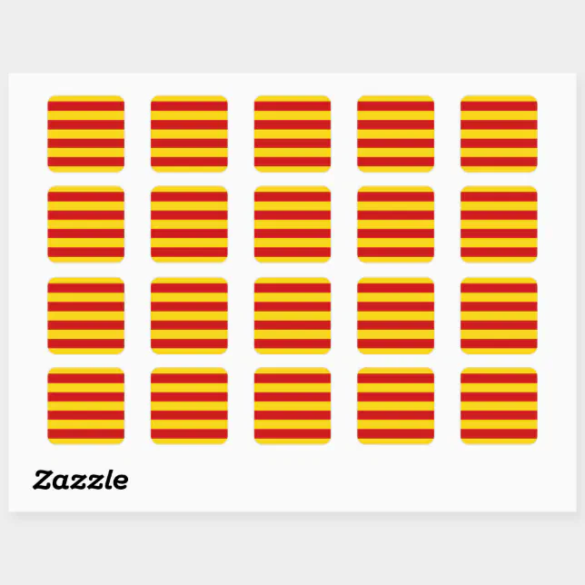 Catalonia Flag & Catalan - La Senyera fashion Square Sticker | Zazzle