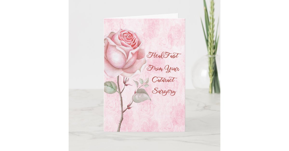 Cataract Surgery Card with Pretty Pink Rose | Zazzle