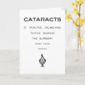 Cataracts - A Funny Cataract Surgery Get Well Poem Card | Zazzle