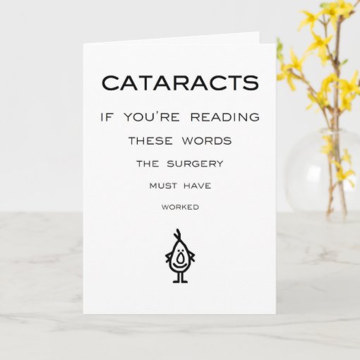 Cataracts - A Funny Cataract Surgery Get Well Poem Card | Zazzle