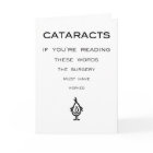 Cataracts - A Funny Cataract Surgery Get Well Poem Card | Zazzle