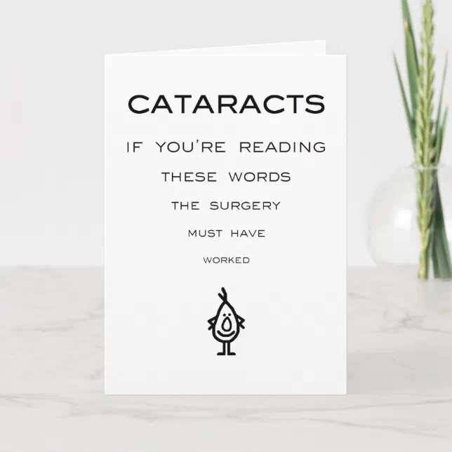 Cataracts - A Funny Cataract Surgery Get Well Poem Card | Zazzle
