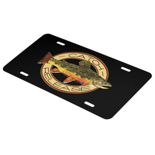 Catch and Release Fishing License Plate | Zazzle