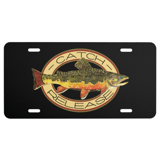 Catch and Release Fishing License Plate | Zazzle.com
