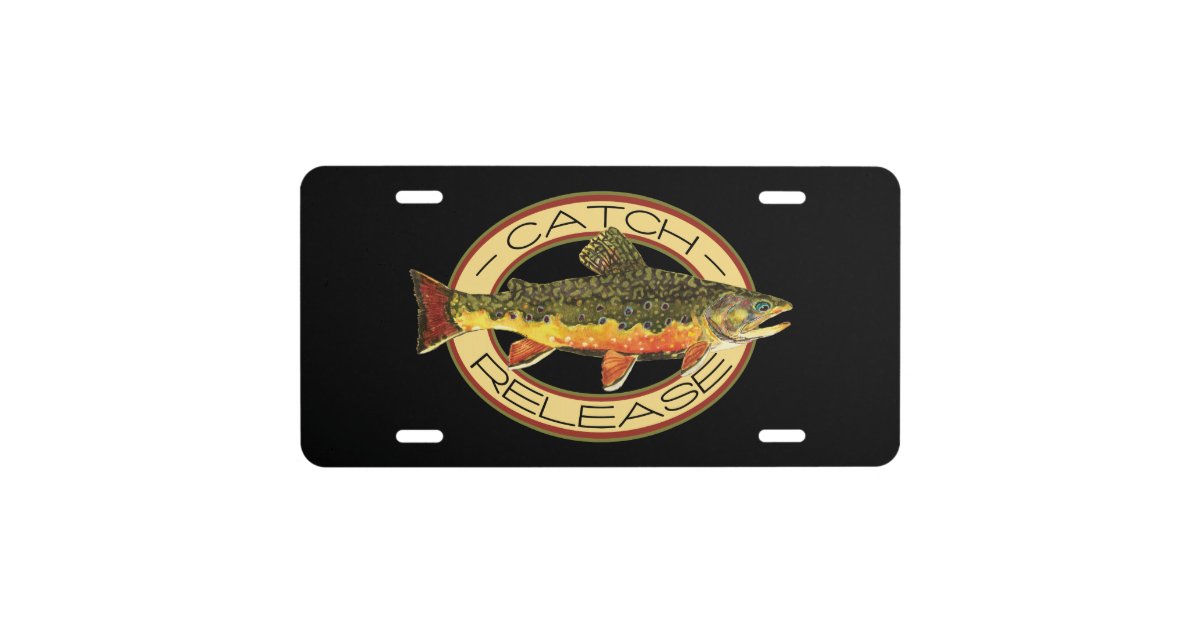 Catch and Release Fishing License Plate | Zazzle