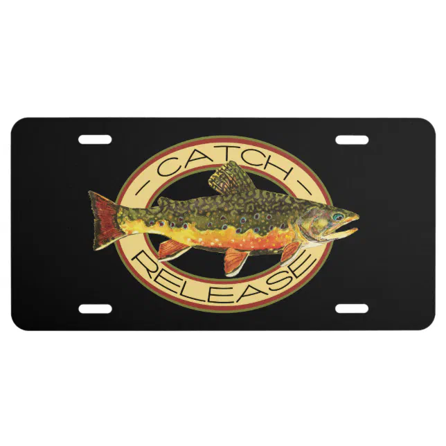 Catch and Release Fishing License Plate | Zazzle