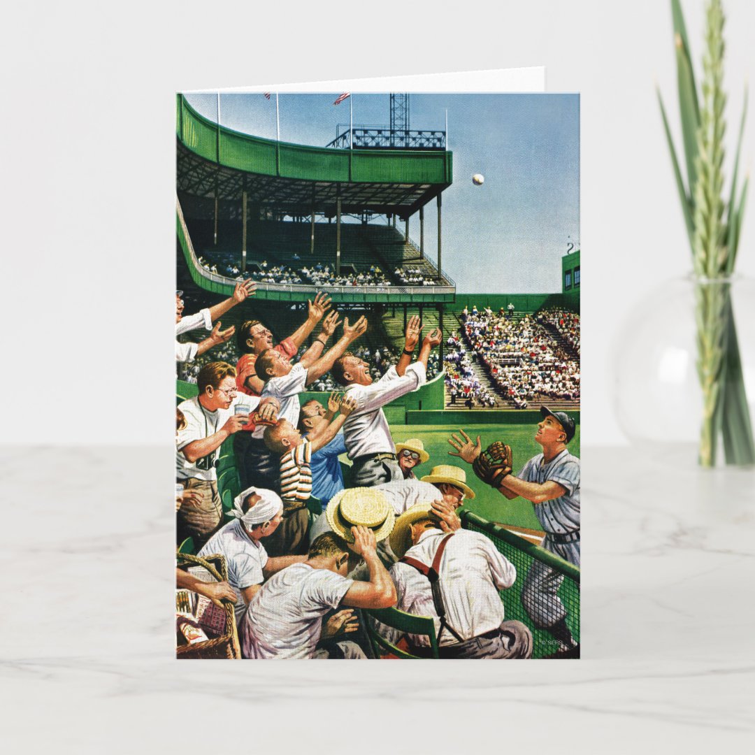 Catching Home Run Ball Card | Zazzle