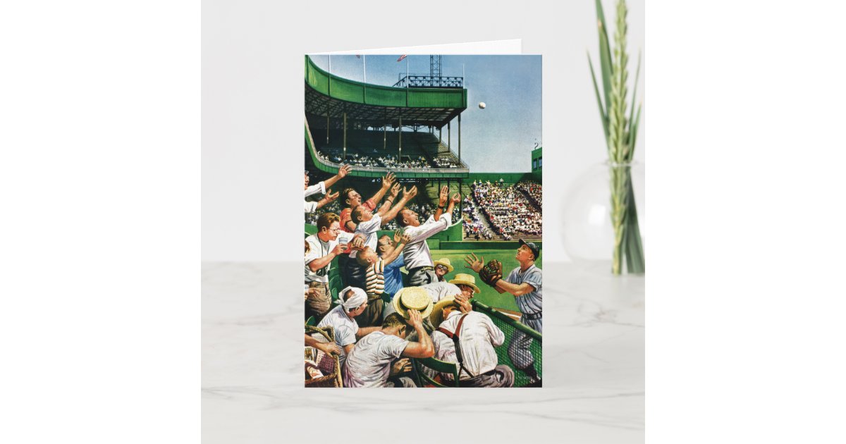 Catching Home Run Ball Card | Zazzle
