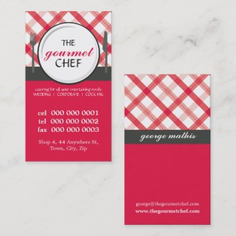 CATERING BUSINESS CARD :: table setting 4P | Zazzle