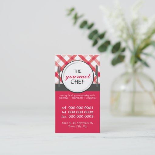 CATERING BUSINESS CARD :: table setting 4P | Zazzle