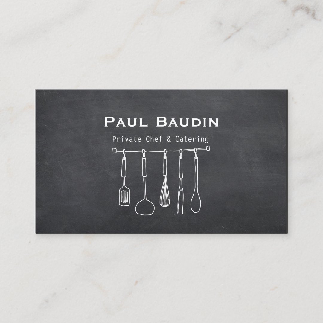 Catering Chef Cooking Utensils Business Card | Zazzle