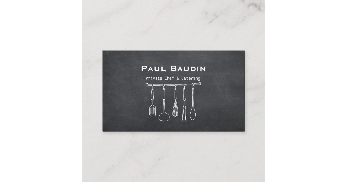 Catering Chef Cooking Utensils Business Card | Zazzle