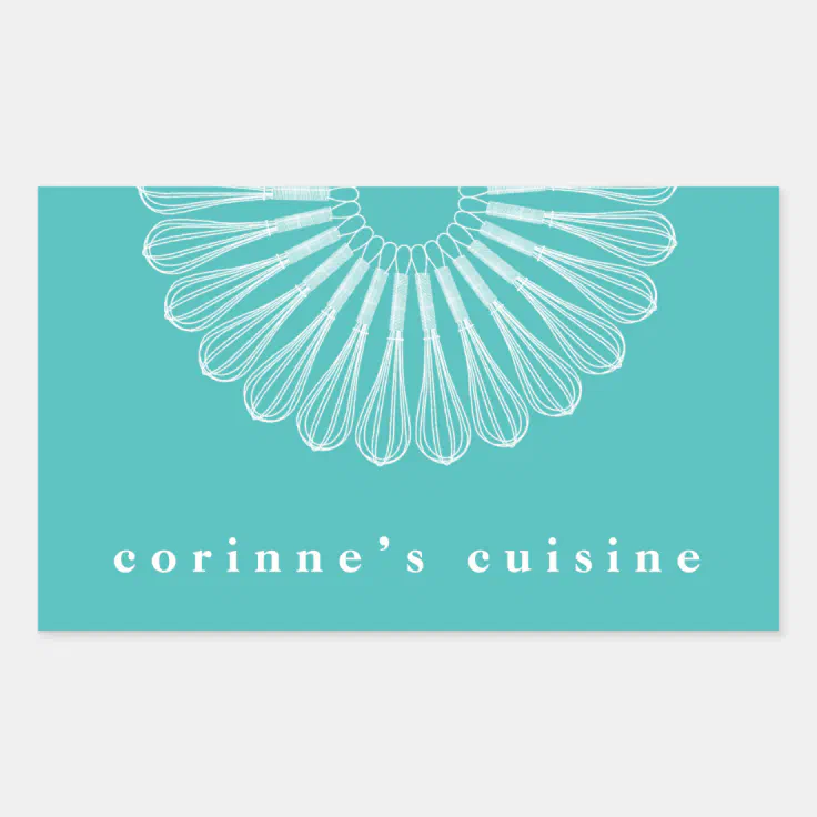 Catering Pastry Chef Whisk Logo Bakery Rectangular Sticker | Zazzle