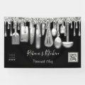 Catering Personal Chef Kitchen Gold Qr Code Logo Banner | Zazzle