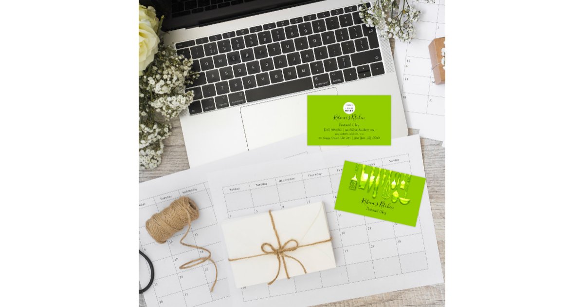 Catering Personal Chef Restaurant Green Lemon Business Card | Zazzle