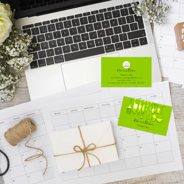 Catering Personal Chef Restaurant Green Lemon Business Card | Zazzle