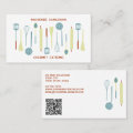 Catering Retro Kitchen QR Code Business Card | Zazzle