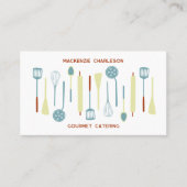 Catering Retro Kitchen QR Code Business Card | Zazzle