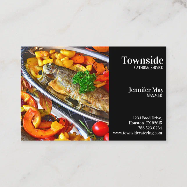 Catering Seafood Restaurant Business Card | Zazzle