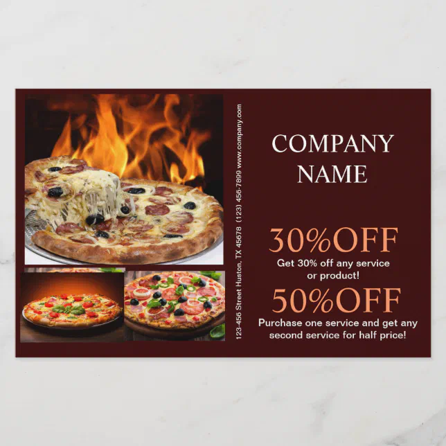 catering service deli shop Italian Food pizza Flyer | Zazzle