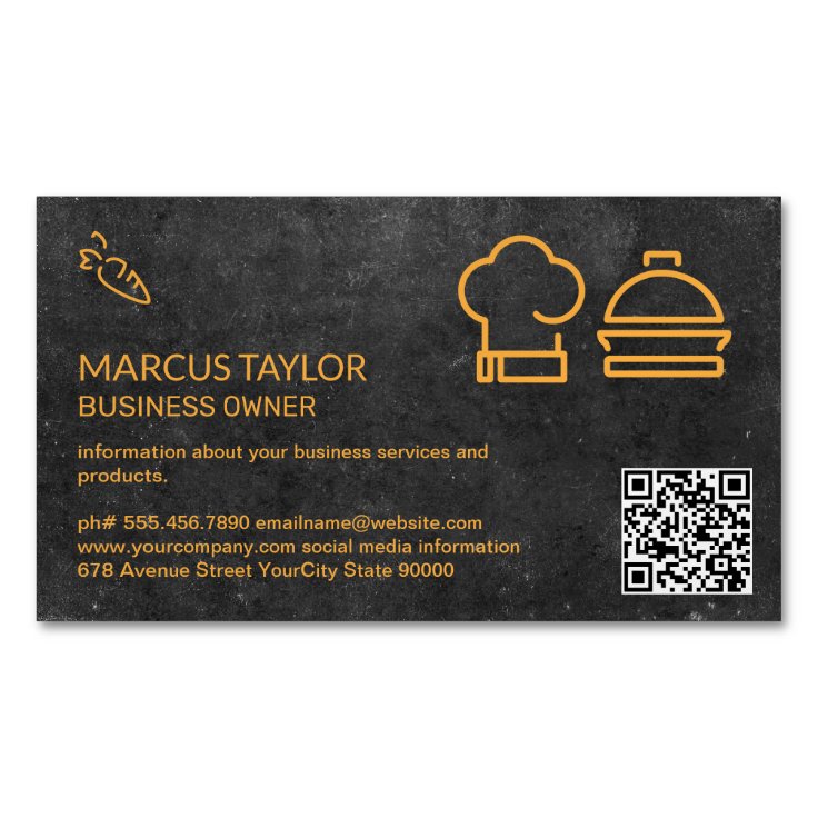 Catering Service | QR Code Business Card Magnet | Zazzle
