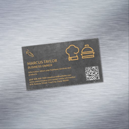 Catering Service | QR Code Business Card Magnet | Zazzle