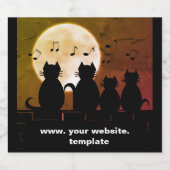 caterwauling ,Cats in the moonlight. Personalize Liquor Bottle Label ...