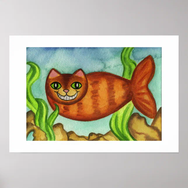 Catfish Cat Fish Poster Print | Zazzle