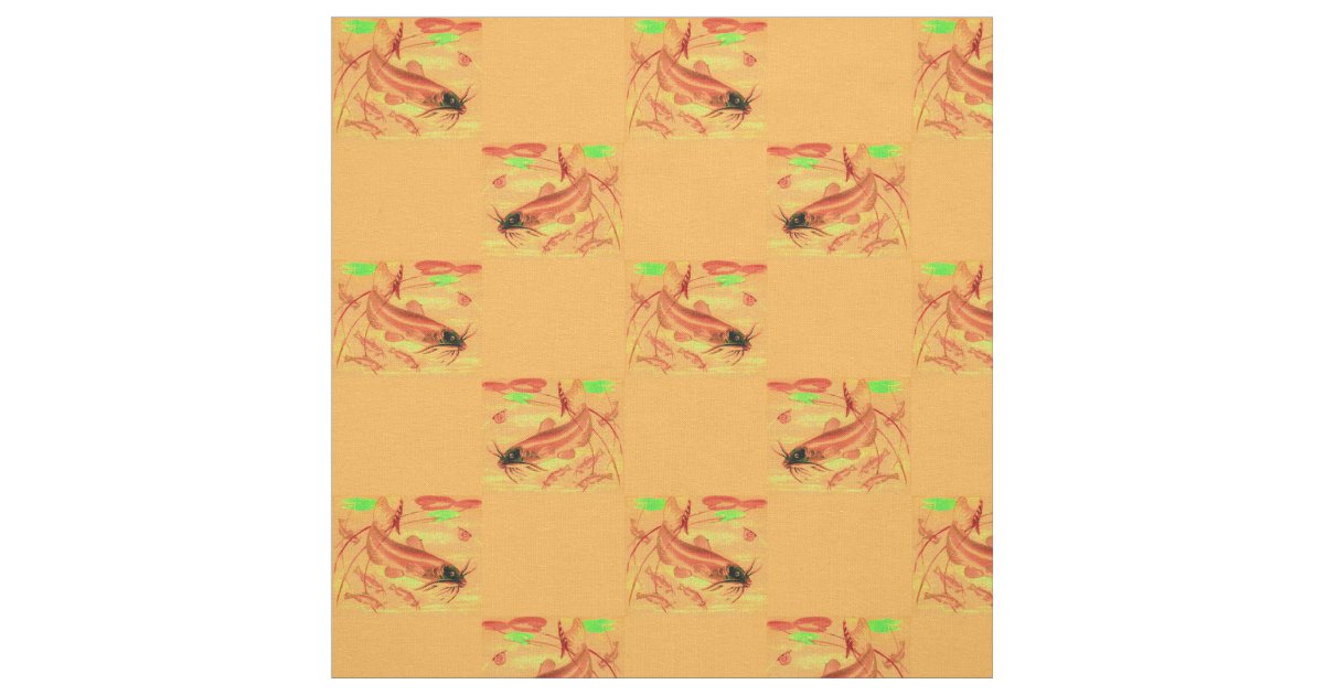catfish print fabric | Zazzle