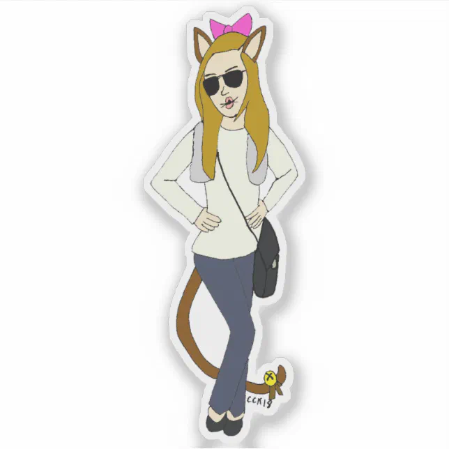 catgirl sticker | Zazzle