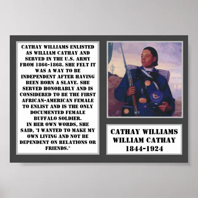 Cathay Williams Buffalo Soldier First Woman Army Poster | Zazzle
