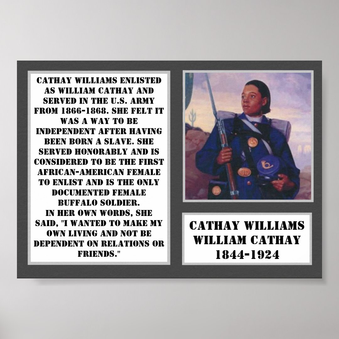 Cathay Williams Buffalo Soldier First Woman Army Poster | Zazzle