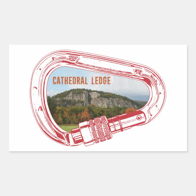 Cathedral Ledge Climbing Carabiner Rectangular Sticker | Zazzle
