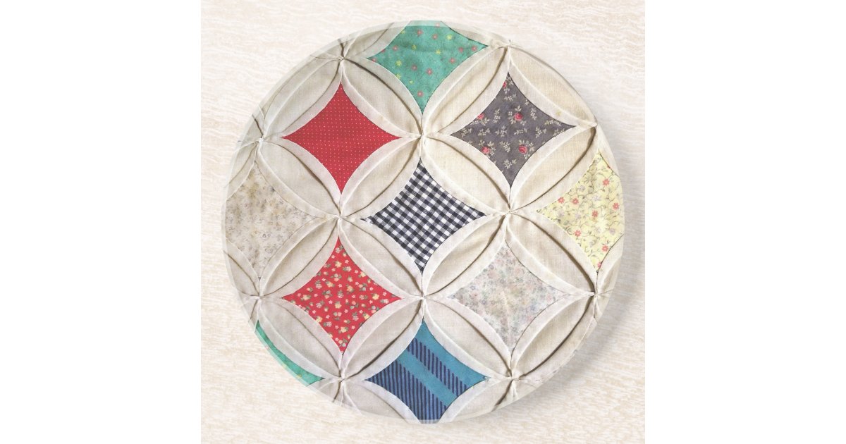 Cathedral Window Quilt Pattern Coaster | Zazzle