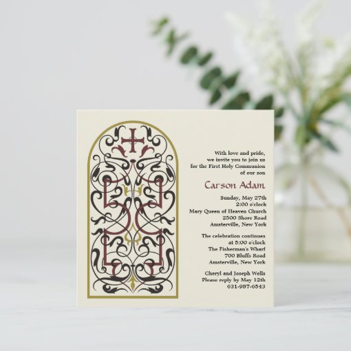 Cathedral Window Religious Invitation | Zazzle