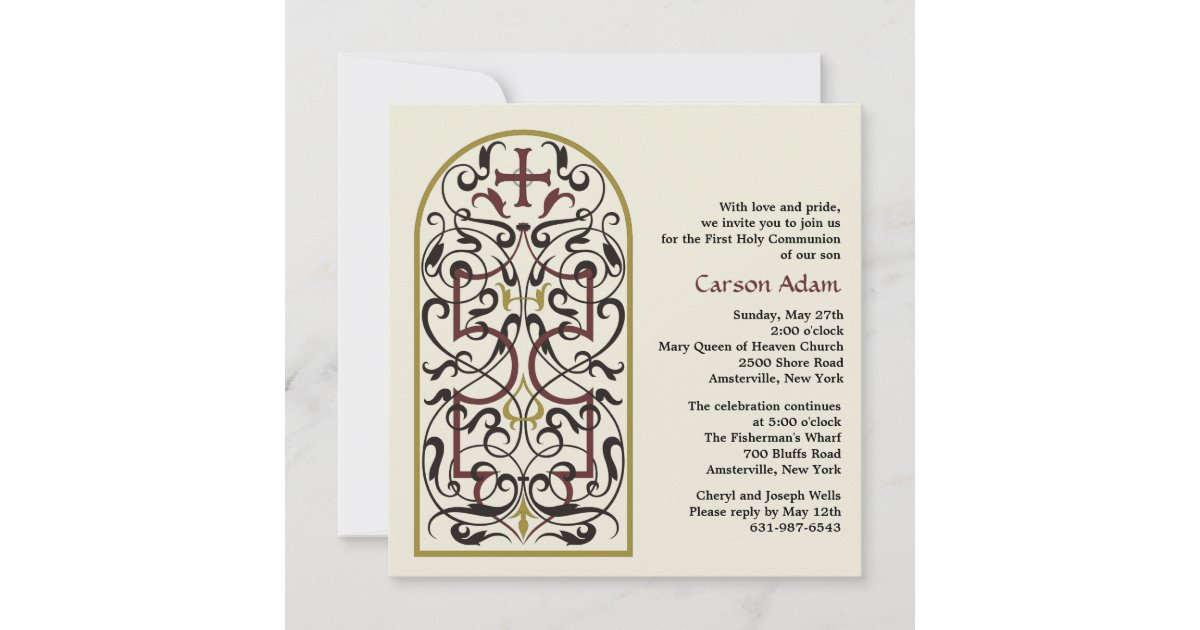 Cathedral Window Religious Invitation | Zazzle