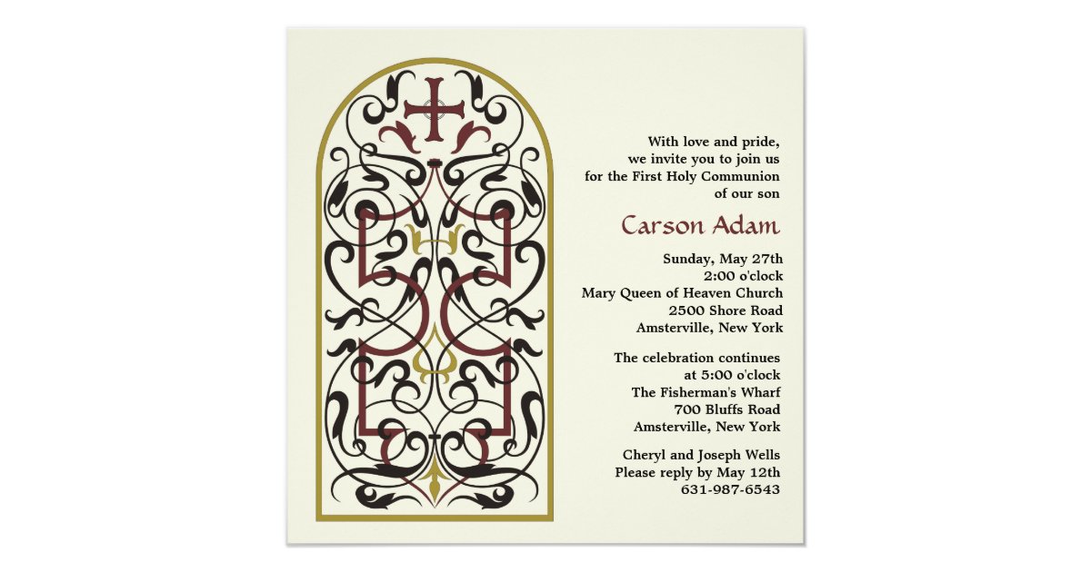 Cathedral Window Religious Invitation | Zazzle.com