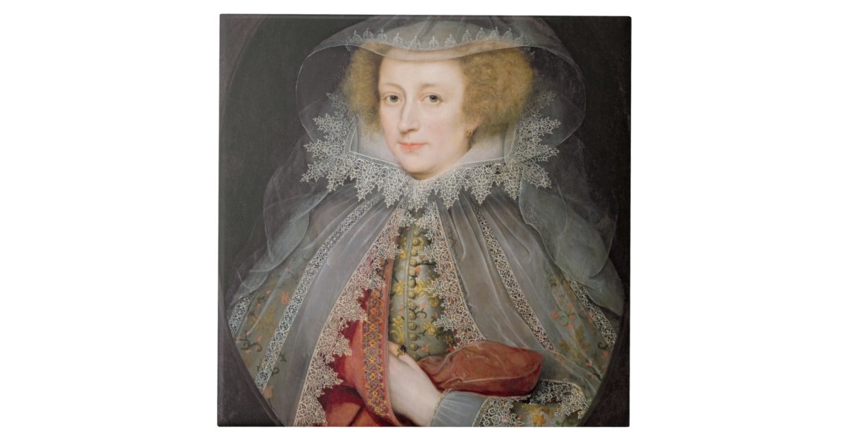 Catherine Killigrew, Lady Jermyn, 1614 (oil on pan Ceramic Tile | Zazzle