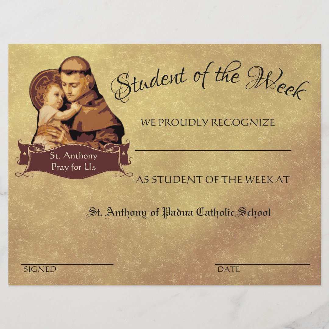 Catholic Achievement Award School Certificate Flyer | Zazzle