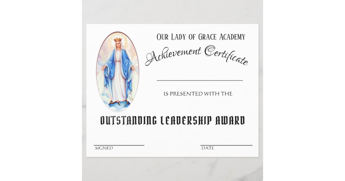 Catholic Achievement Award School Certificate Flyer | Zazzle