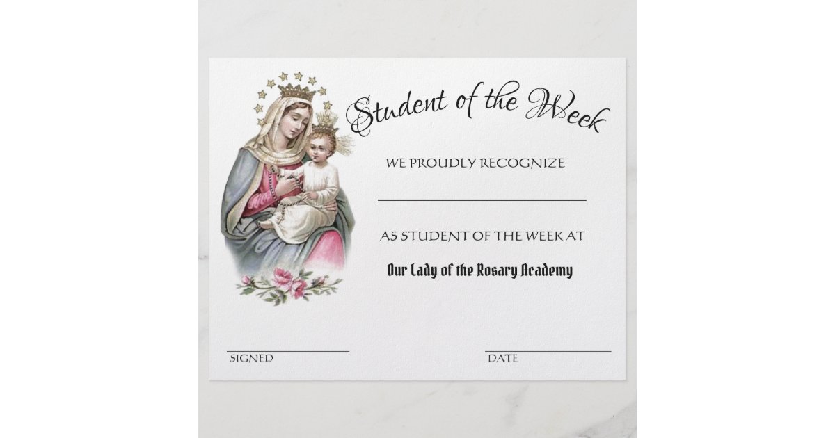 Catholic Achievement School Certificate Award Flyer | Zazzle